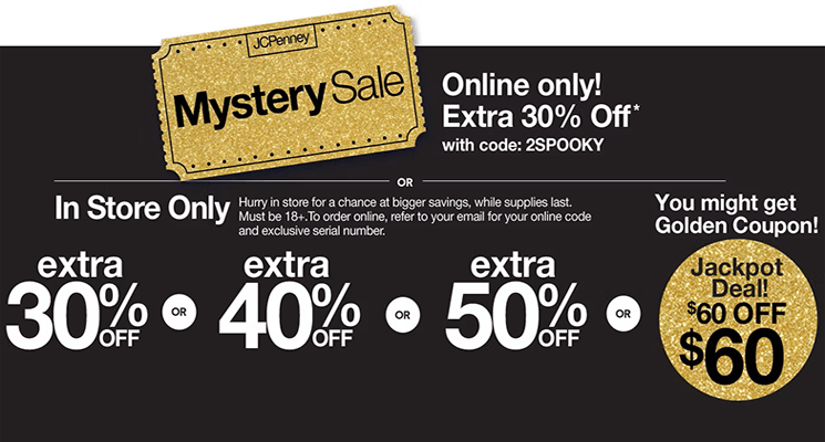 Mystery Sale Coupon Giveaway at JCPenney from October 9th-13th ...